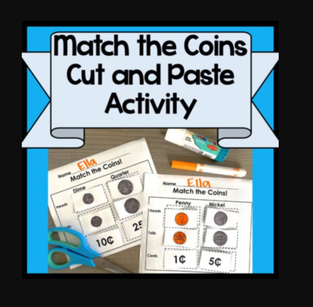 Match the Coins Cut and Paste Activity (american Coins) - Etsy