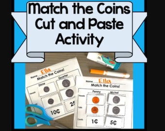 Match the Coins Cut and Paste Activity (american Coins) - Etsy