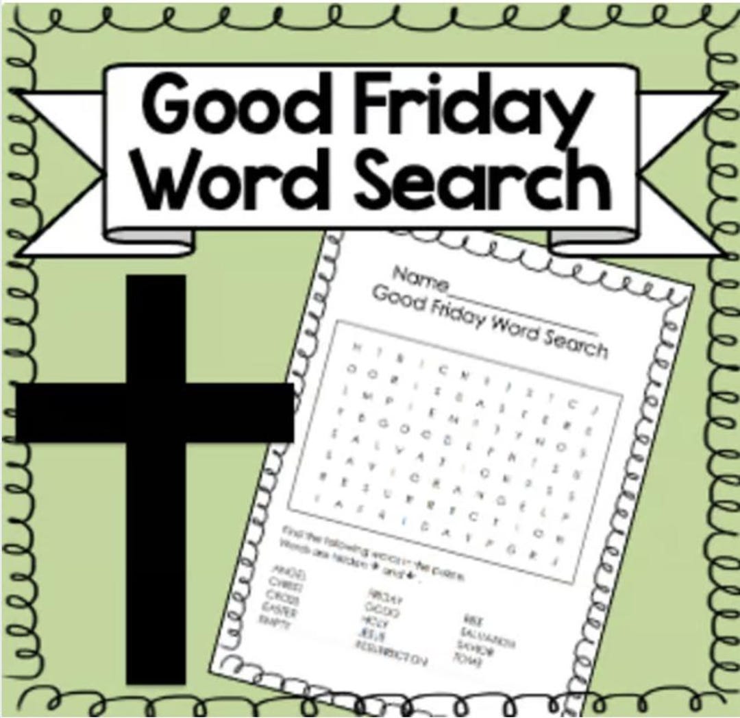 Good Friday Word Search - Etsy