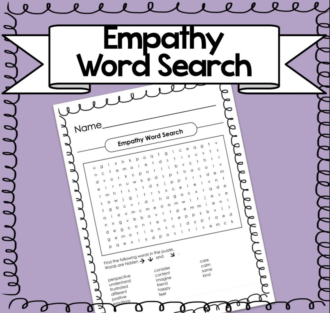 Empathy Word Search - Etsy