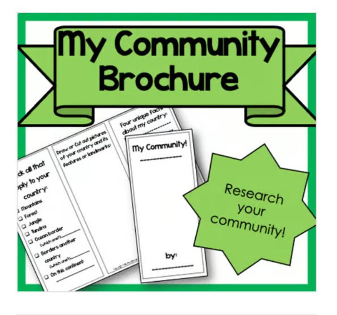 My Community Brochure! Student Activity - Etsy
