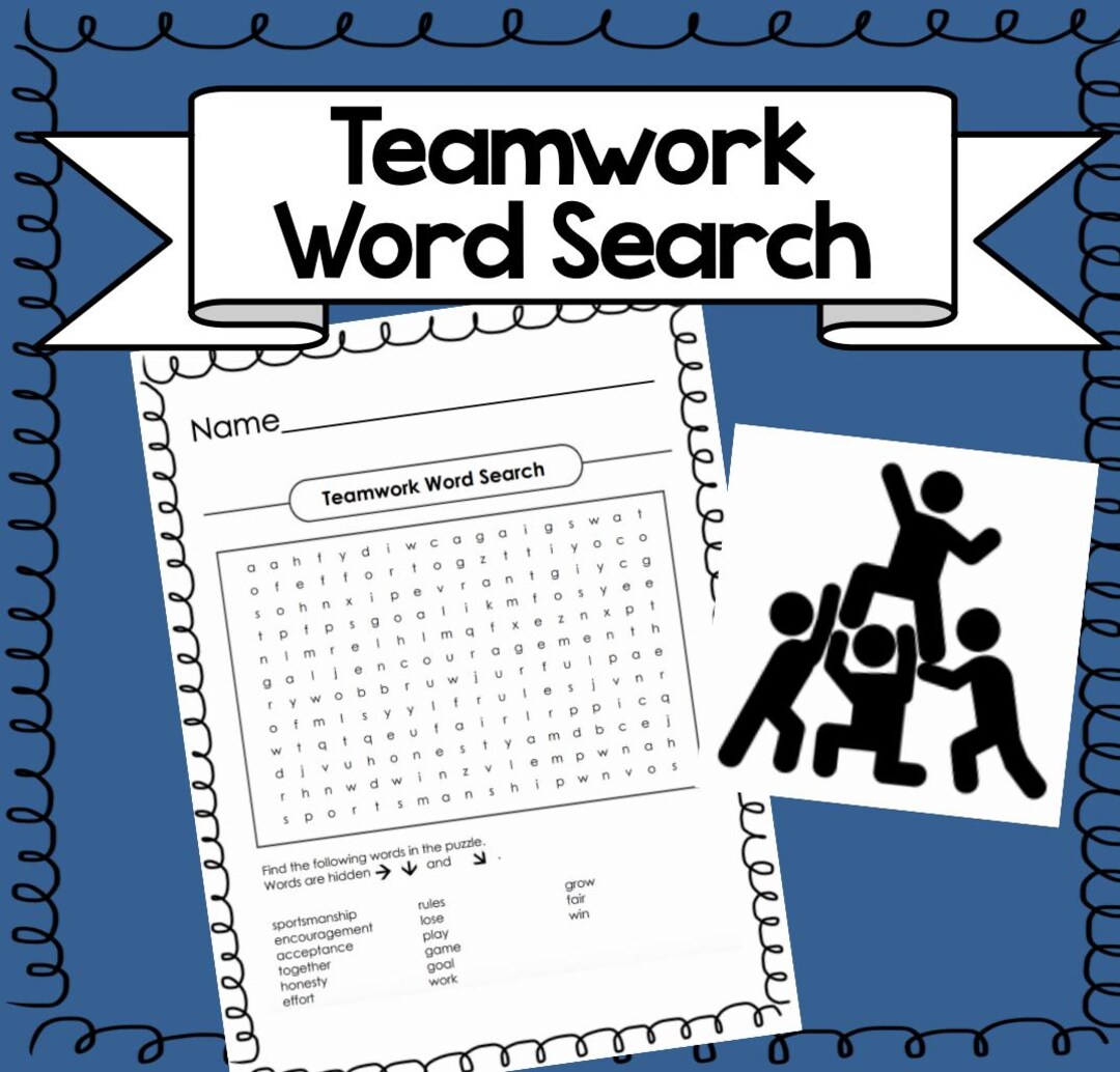 Teamwork Word Search - Etsy