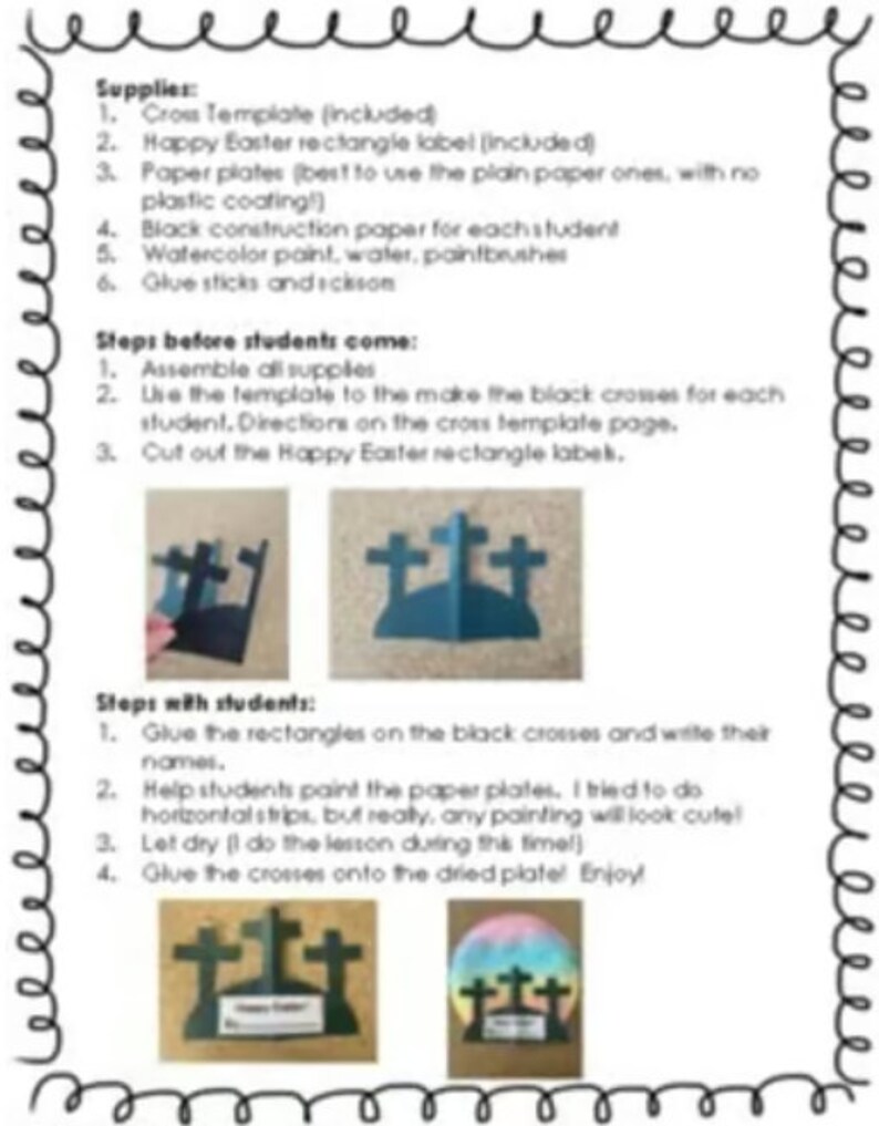 Easter Cross Paper Plate Craft - Etsy