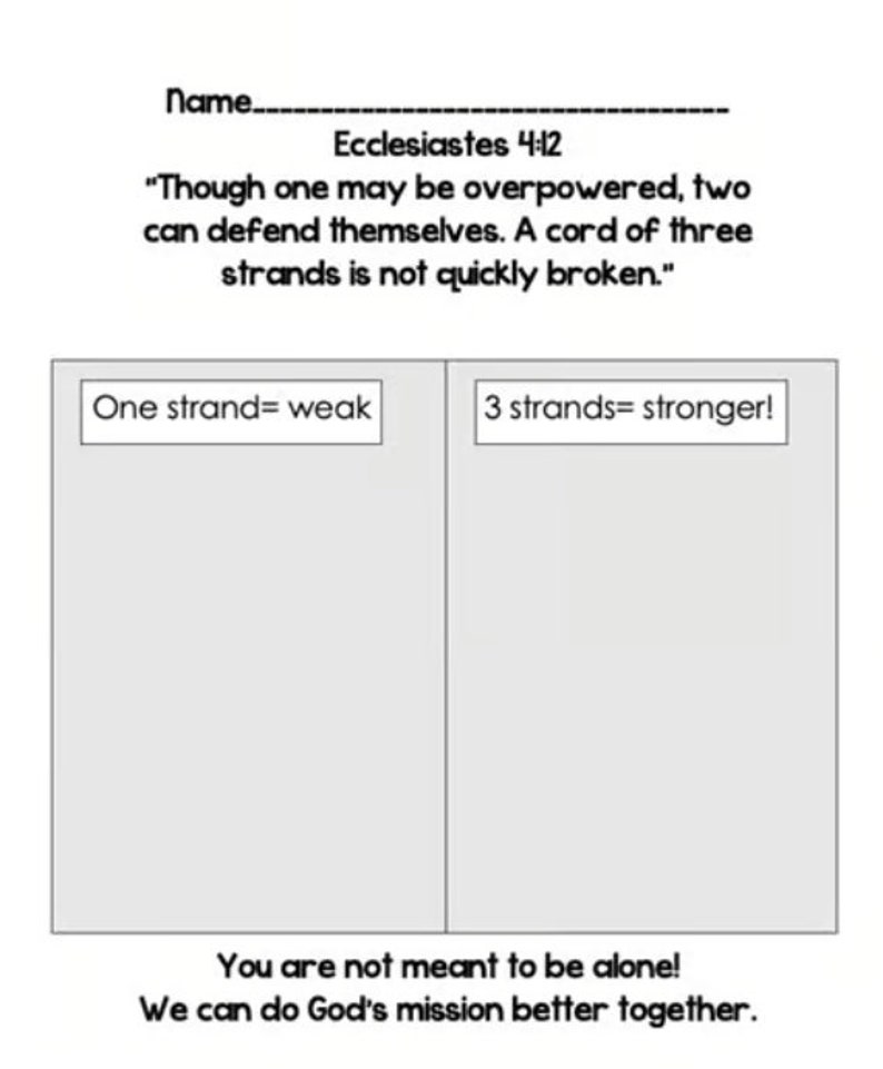 Cord of Three Strands Bible Scripture Activity - Etsy