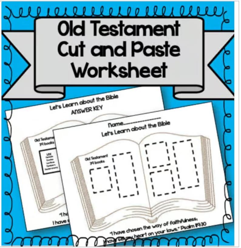 Old Testament Books of the Bible Cut and Paste Worksheet - Etsy