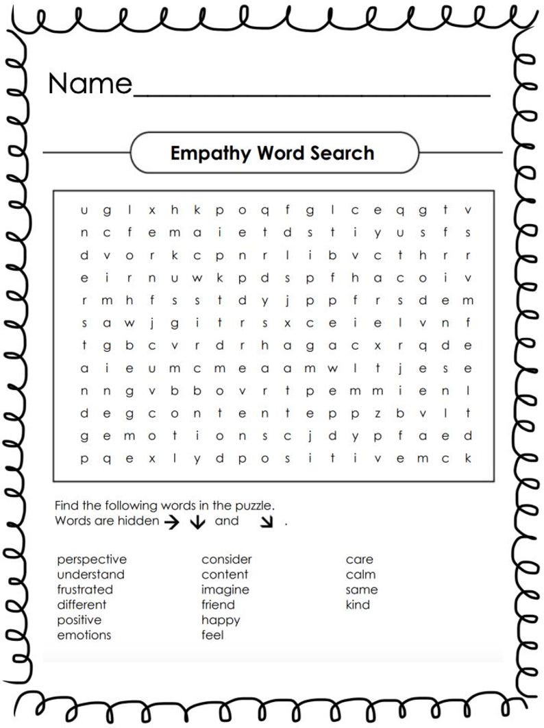 Empathy Word Search - Etsy