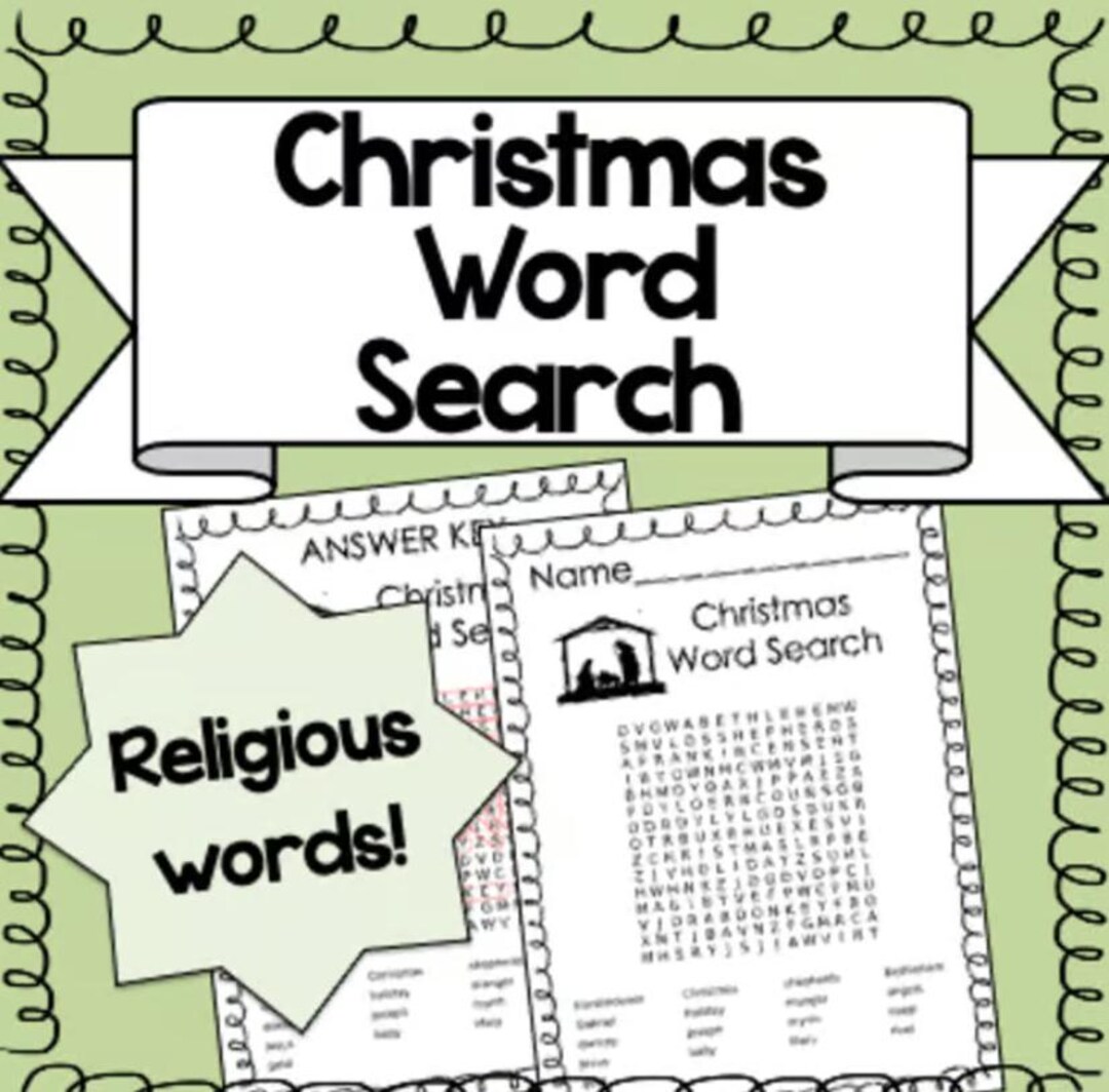 Christmas Word Search (religious Words) - Etsy