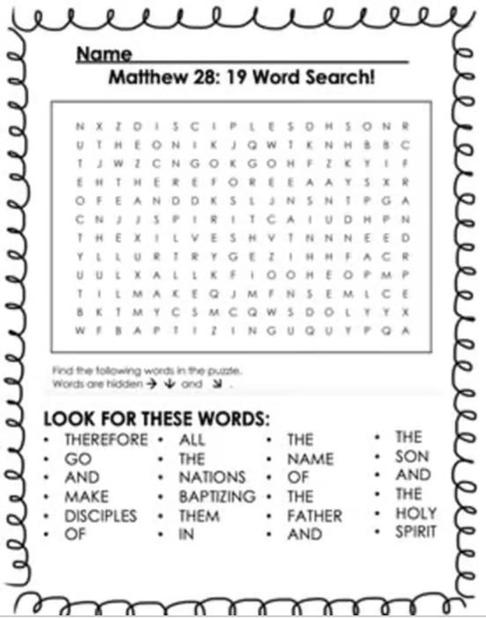 Great Commission Matthew 28:19 Worksheet Set - Etsy