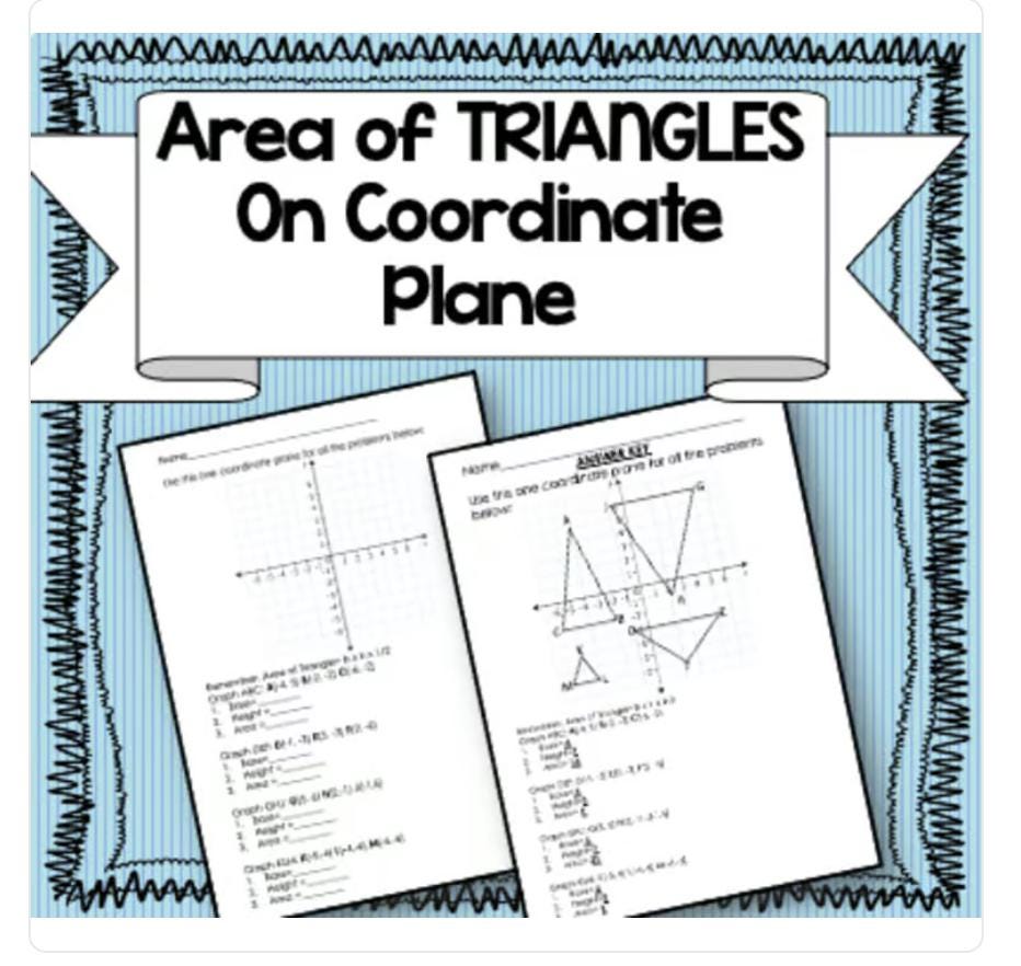Area of TRIANGLES on a Coordinate Plane - Etsy