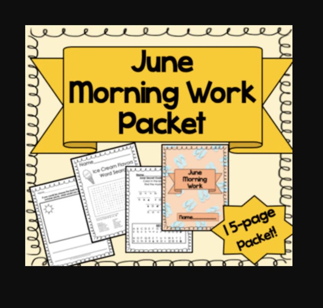 JUNE Morning Work Packet (summer Themed for Grades 1-3) - Etsy