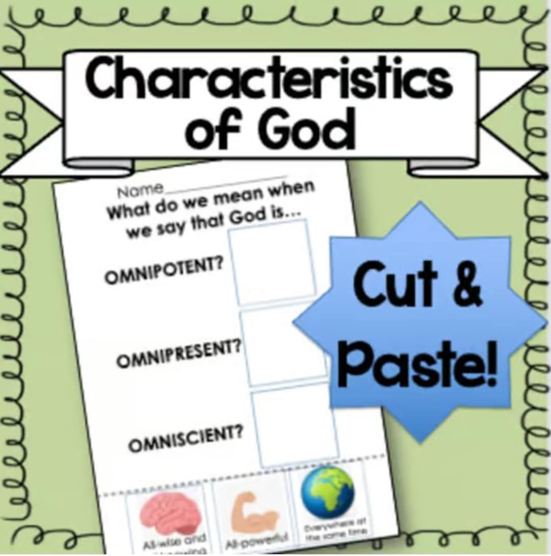 Characteristics of God Cut and Paste Worksheet - Etsy