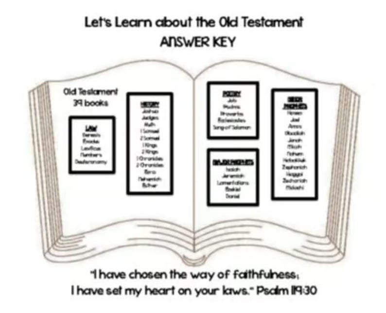 Old Testament Books of the Bible Cut and Paste Worksheet - Etsy