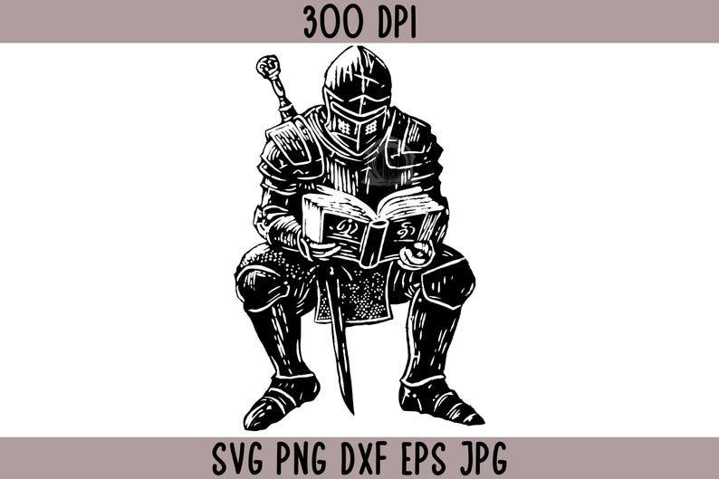 Knight Reading Book Clipart Bundle | Digital Download | Bookaholic ...