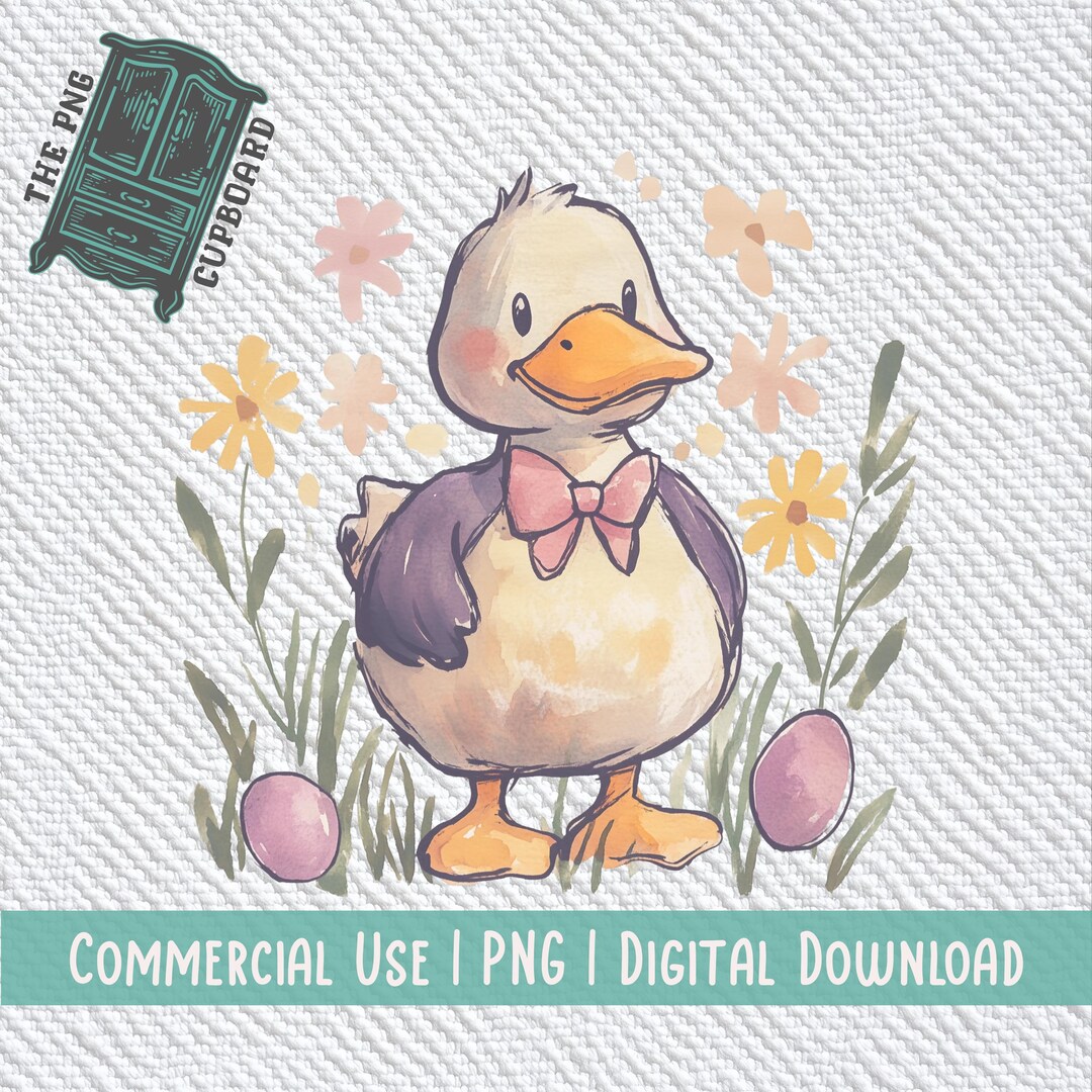 Watercolor Easter Duck PNG | Digital Download | Two Sizes Included for ...