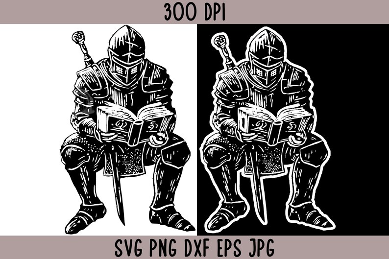 Knight Reading Book Clipart Bundle | Digital Download | Bookaholic ...