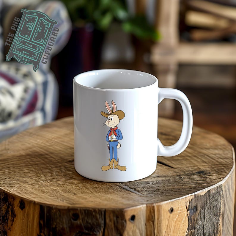 Retro Cartoon Cowboy Rabbit PNG | Digital Download | Two Sizes Included ...