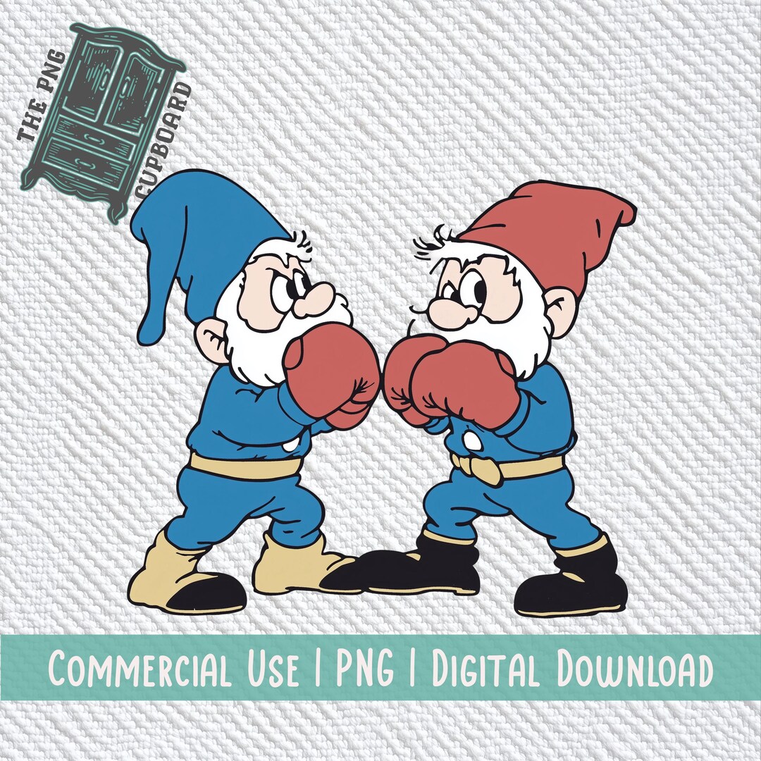 Retro Cartoon Gnomes Boxing PNG | Digital Download | Two Sizes for ...