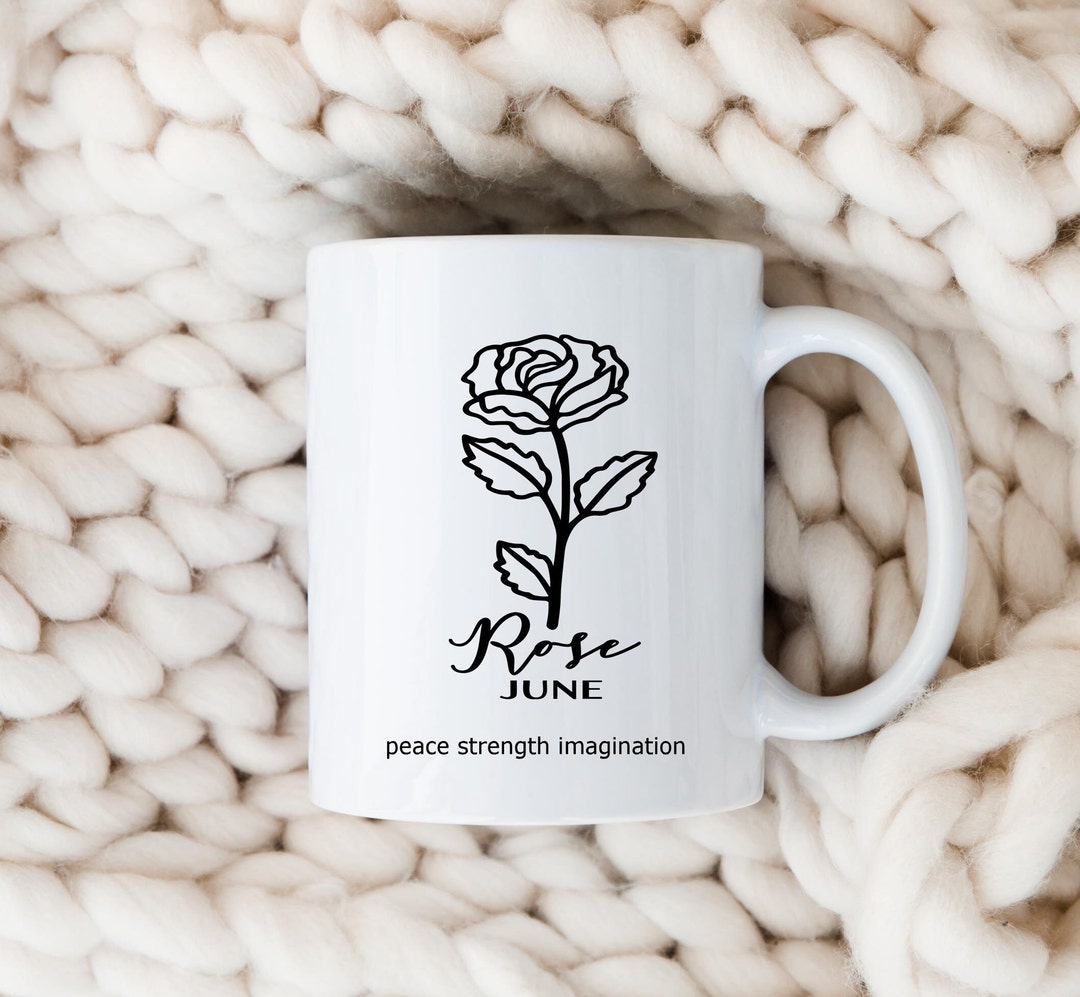 Birth Flower Necklamug, Birth Flower Cup, Gift for Her, Birthday Gift ...