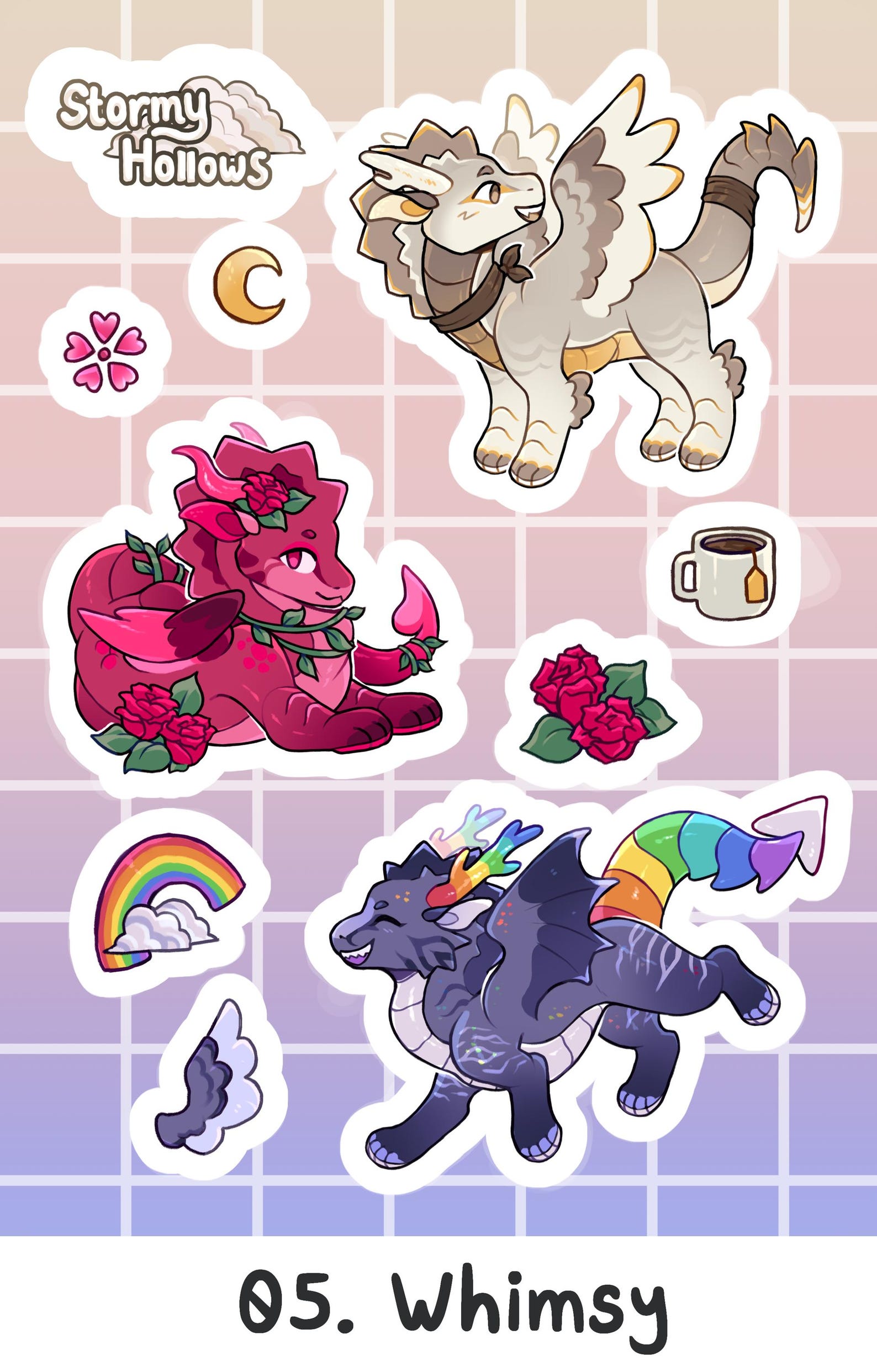 Cute Rainbow Dragon Sticker Sheets | Decorative Fantasy Journal ...