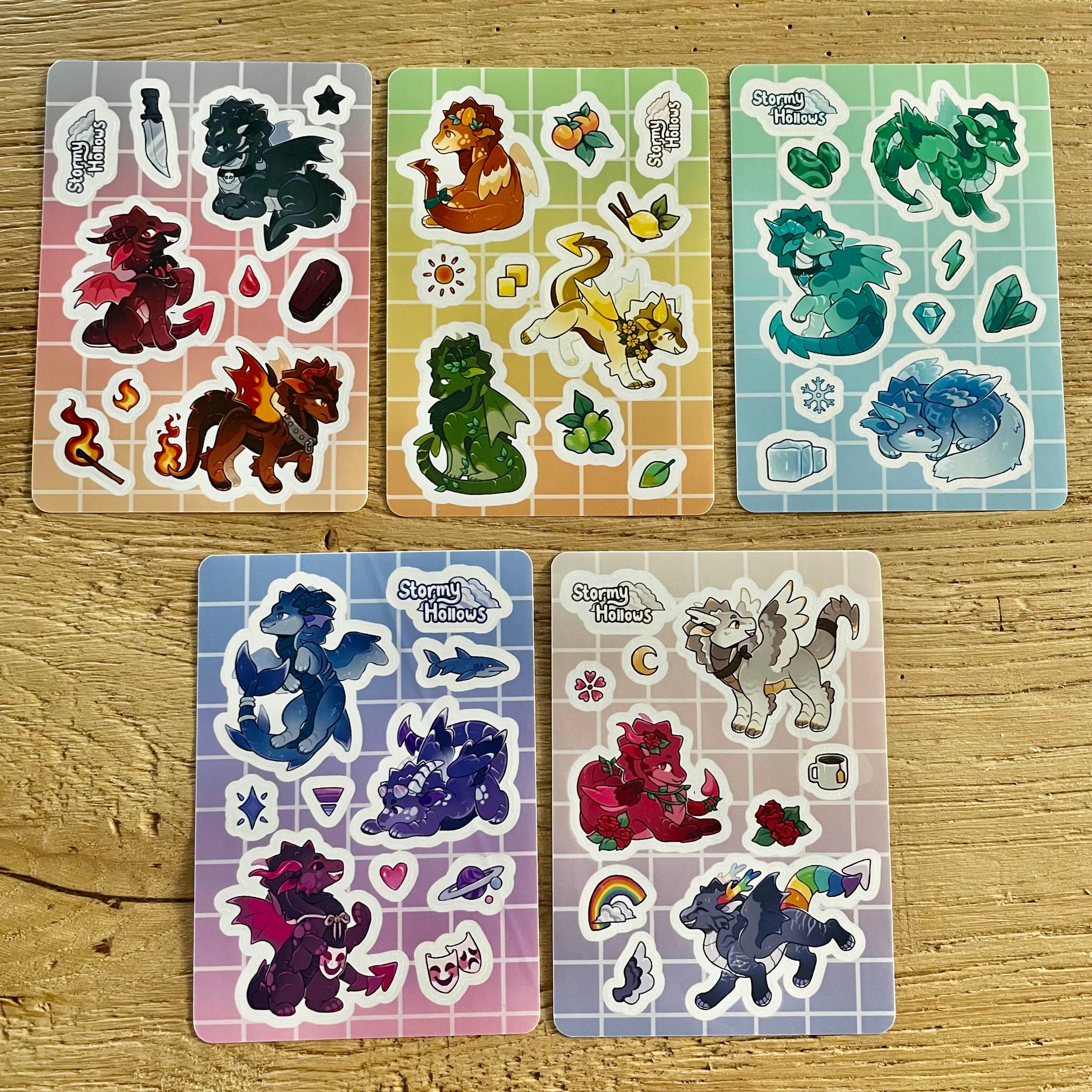 Cute Rainbow Dragon Sticker Sheets | Decorative Fantasy Journal ...