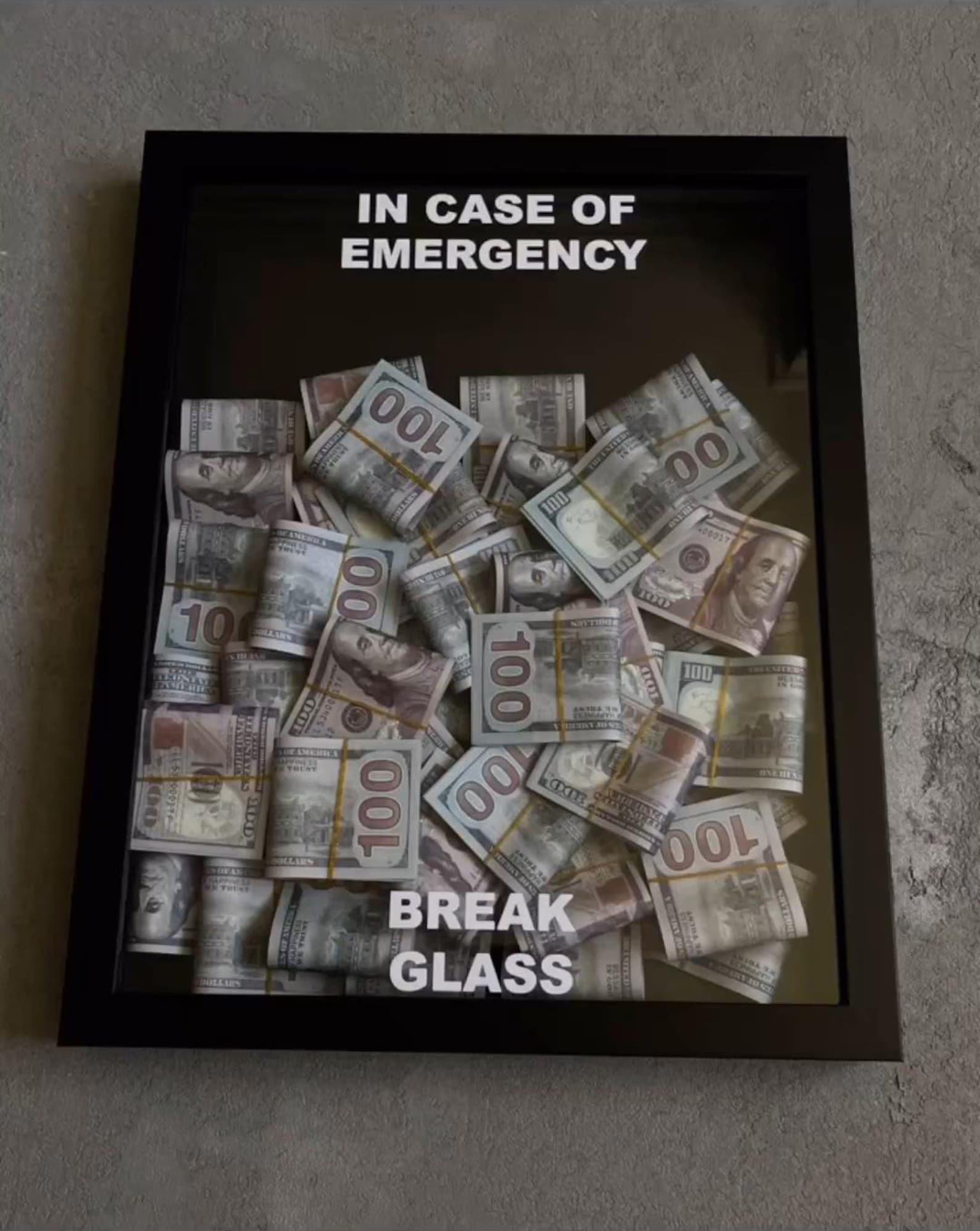 Money Frame | Emergency Box - Special Gift. Stylish Wall Decor for ...