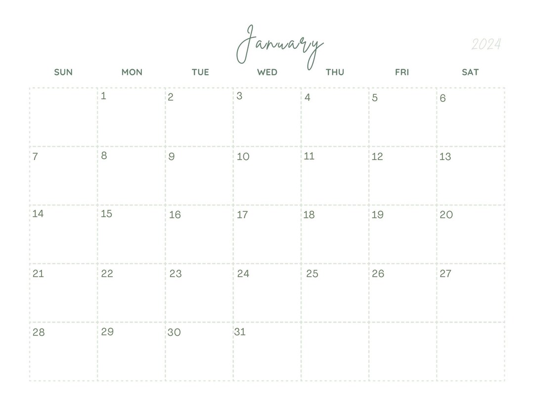 PRINTABLE CALENDAR 2024 | Monthly Calendar | Minimalist Calendar ...