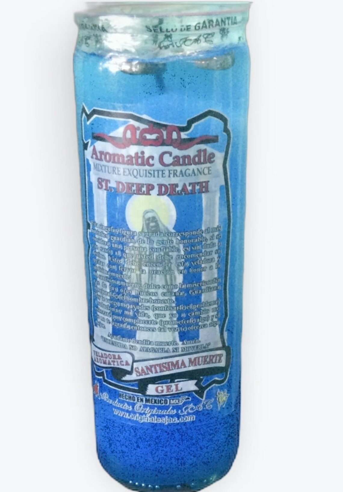 Santa Muerte Blue Protection From Evil Eye Candle - Etsy