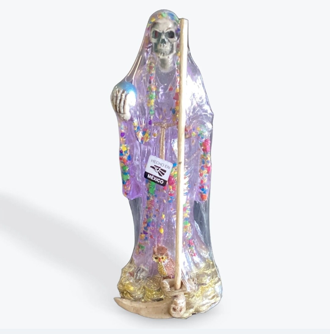Santa Muerte Purple Light up Statue 14 Inch - Etsy