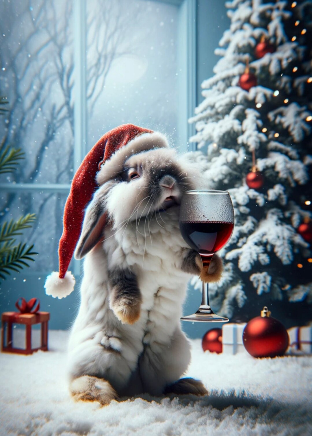 Drunk Christmas Rabbit Pack of 10 Unique Christmas Cards premium ...