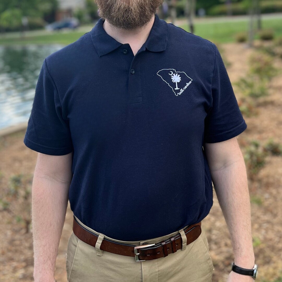 Embroidered South Carolina Palmetto Tree Moon State Polo Shirt, Womens ...