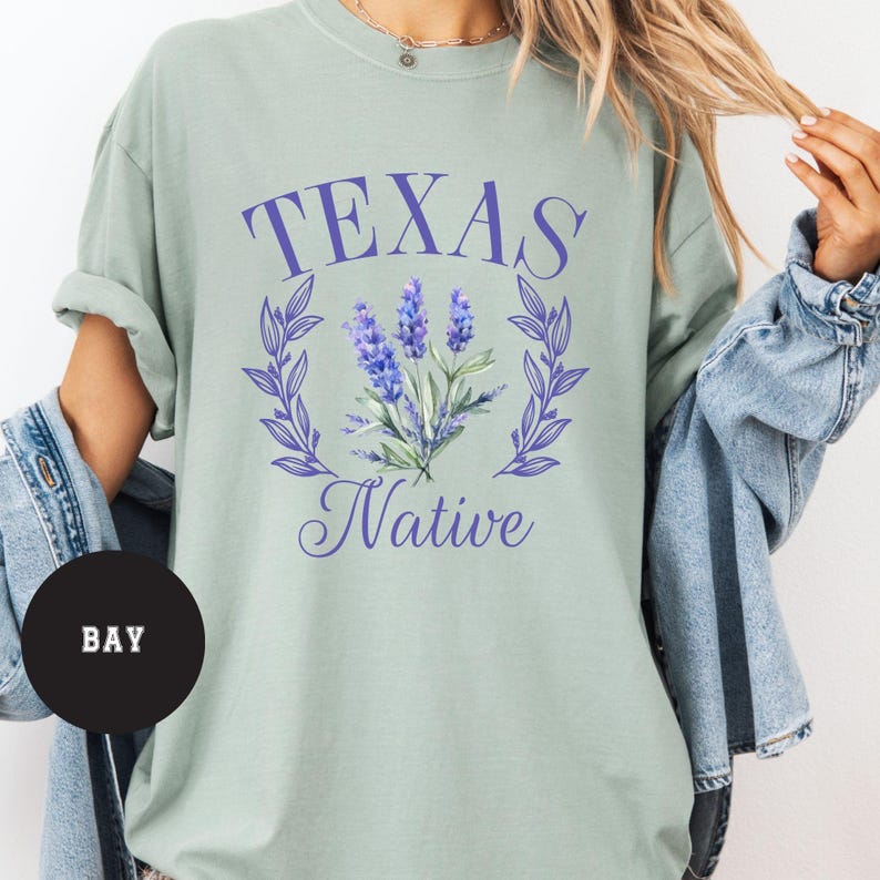 Texas Native Bluebonnet Comfort Colors® Shirt, Preppy Texas Shirt ...
