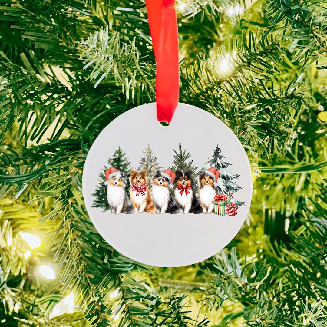 Christmas Sheltie Ornament, Shetland Sheepdog Decoration, Sheltie Dog ...