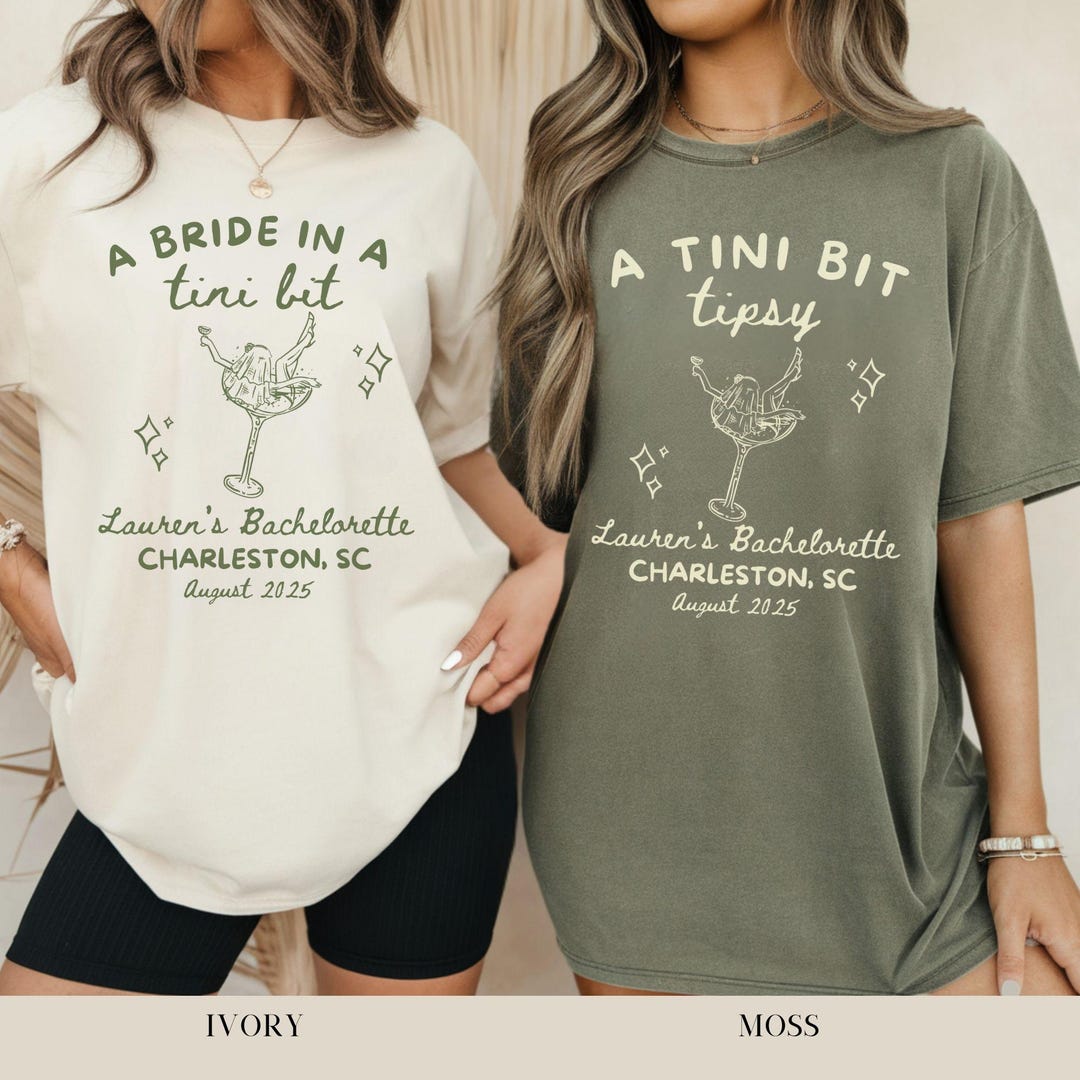 Bride in a Tini Bit Bachelorette Comfort Colors® Shirt, Custom Bach ...