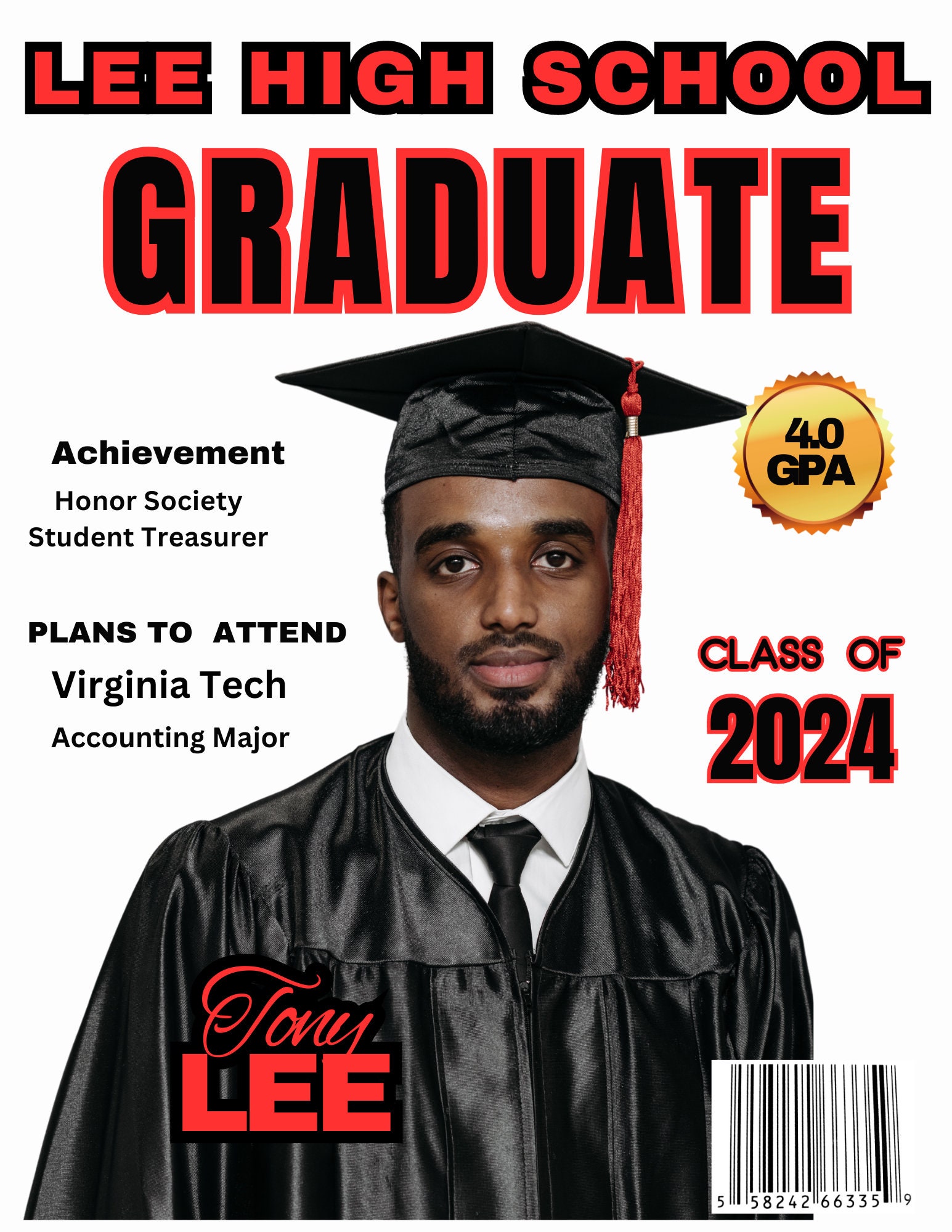 Canva Graduation Magazine Cover Templates - Etsy