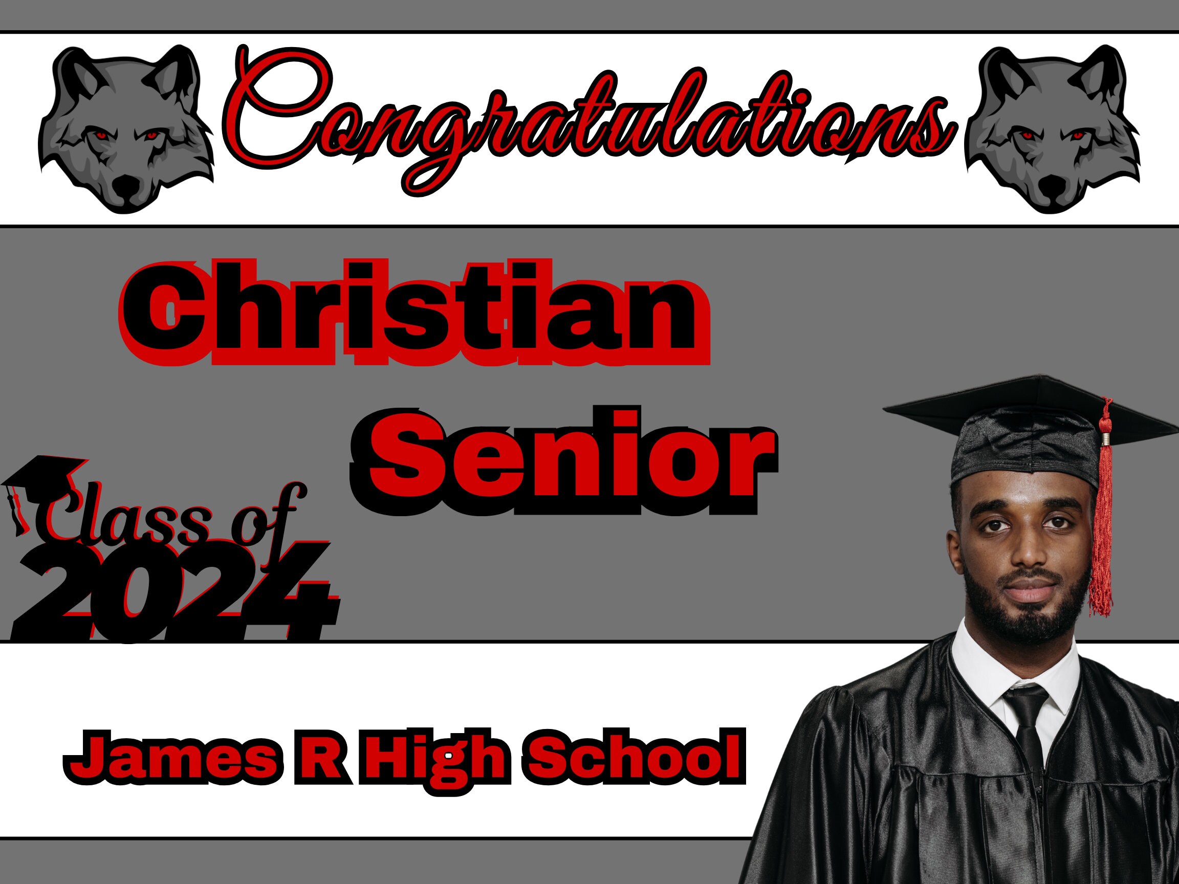 GRADUATION 2024 YARD SIGN Template Canva - Etsy