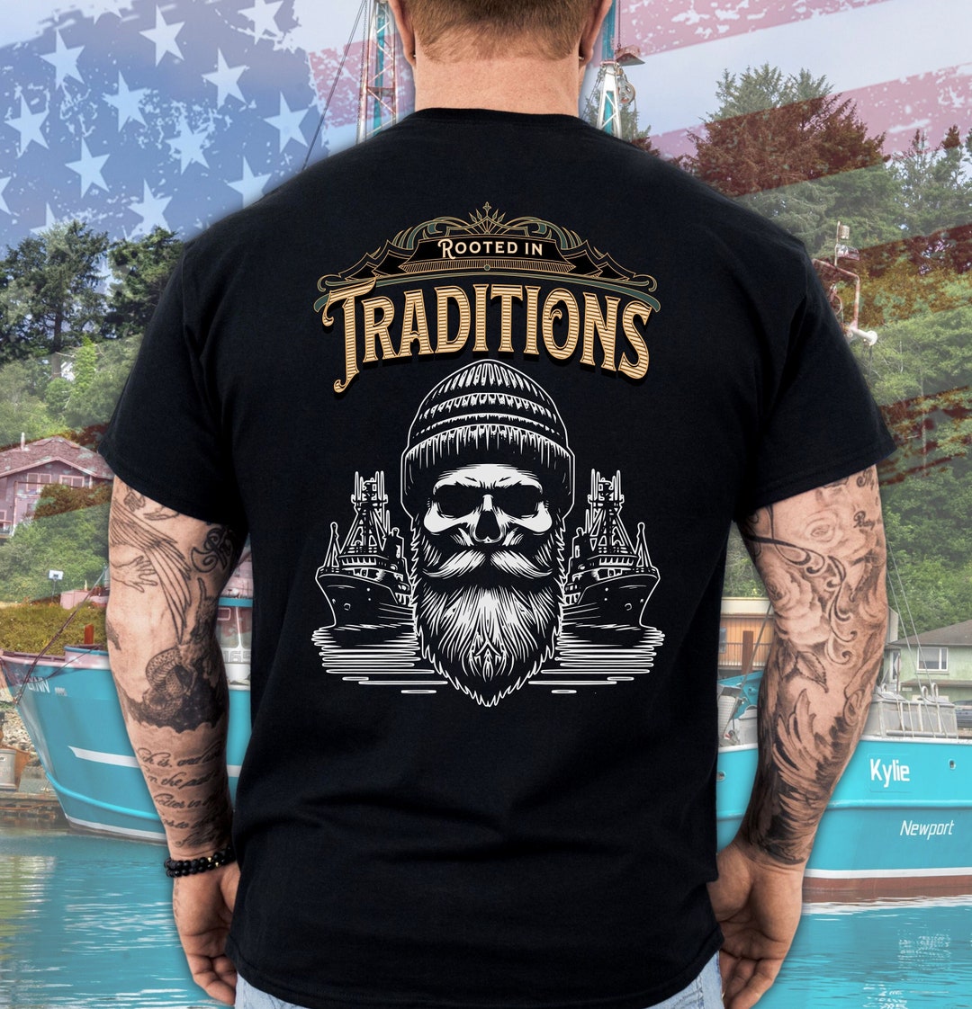 Fishing Gift for Fisherman Gone Fishing, Bearded Skull Trawler ...