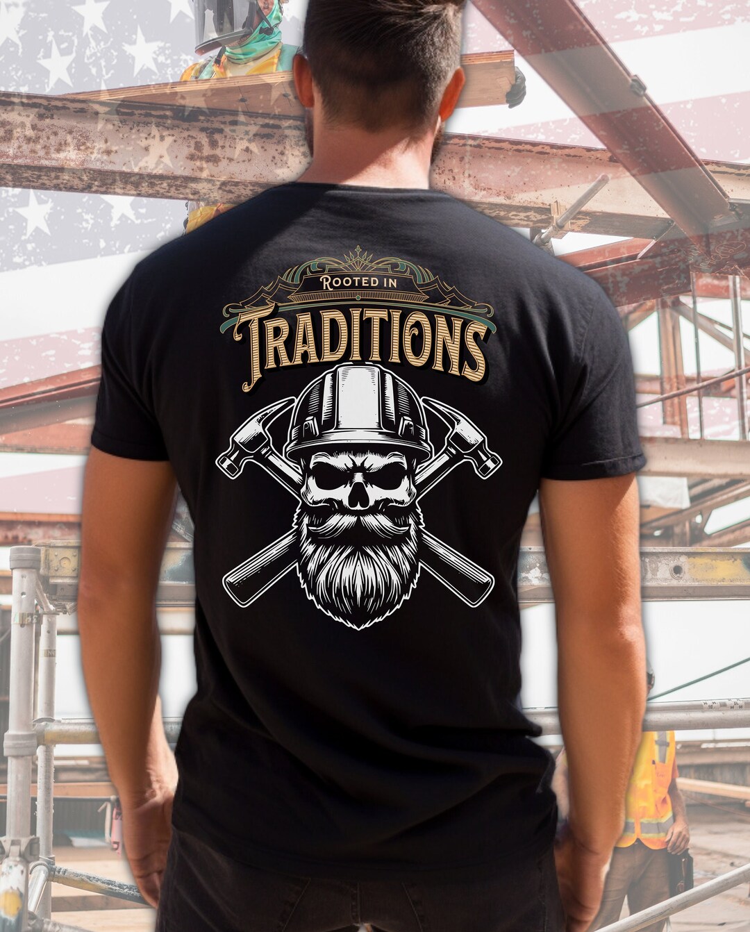 Gift for Construction Skull Worker Blue Collar Man Skull Gift for Skill ...