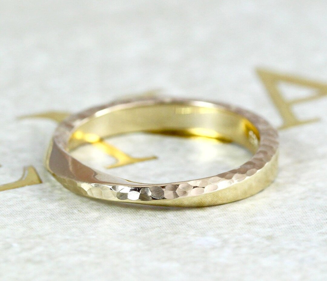 14K Gold Mobius Eternity Women’s Wedding Band, Gold Wedding Band, 3mm ...