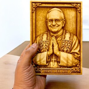 Pope Leo XIV Portrait – 3D Illusion Laser Engraving Design | Robert ...
