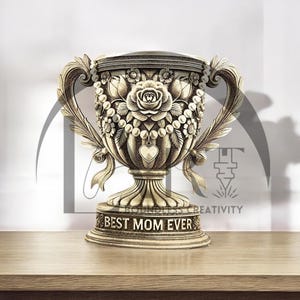 Best Mom Ever Trophy 3D Illusion Digital Design for Laser Engraving ...