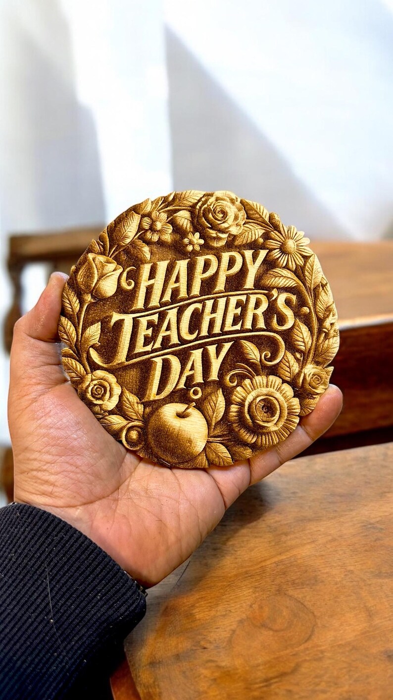 Happy Teacher’s Day 3D Illusion Digital Design for Laser Engraving ...