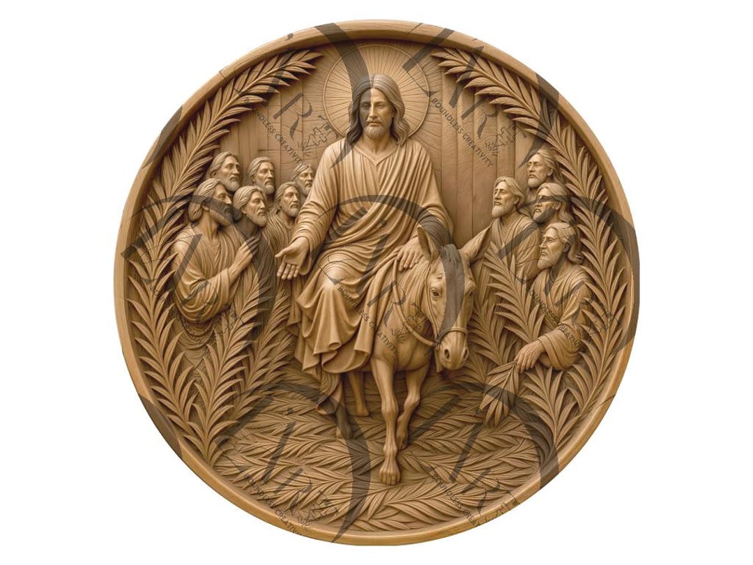Jesus' Triumphal Entry – 3D Illusion Laser Engraving Design | Palm ...