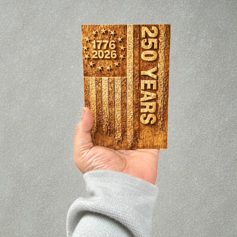 250 Years American Flag 1776–2026 – 3D Illusion Laser Engraving Design ...