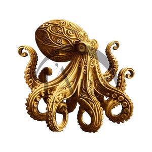 Intricate Octopus 3D Illusion Laser Engraving Design - Exquisite Marine ...