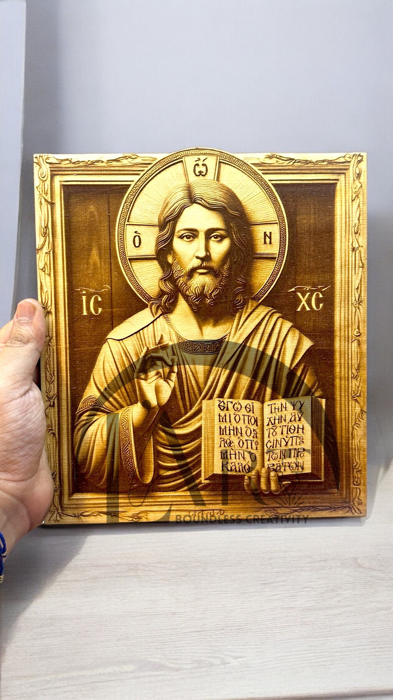 Greek Orthodox Icon of Jesus Christ 3D Illusion Digital Design for ...
