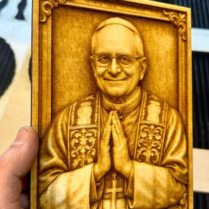 Pope Leo XIV Portrait – 3D Illusion Laser Engraving Design | Robert ...