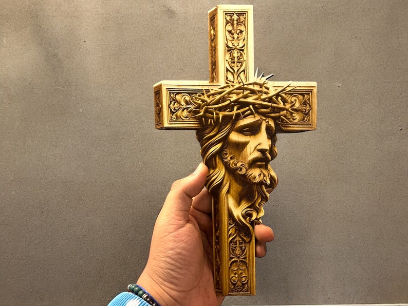 Crucifixion Cross With Jesus 3D Illusion Digital Design for Laser ...