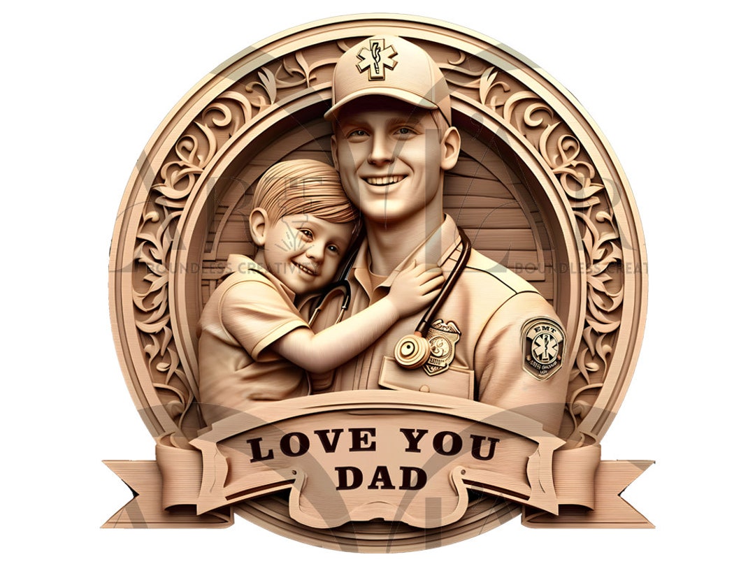 Father's Day & Memorial Day 3D Illusion Digital Design for Laser ...