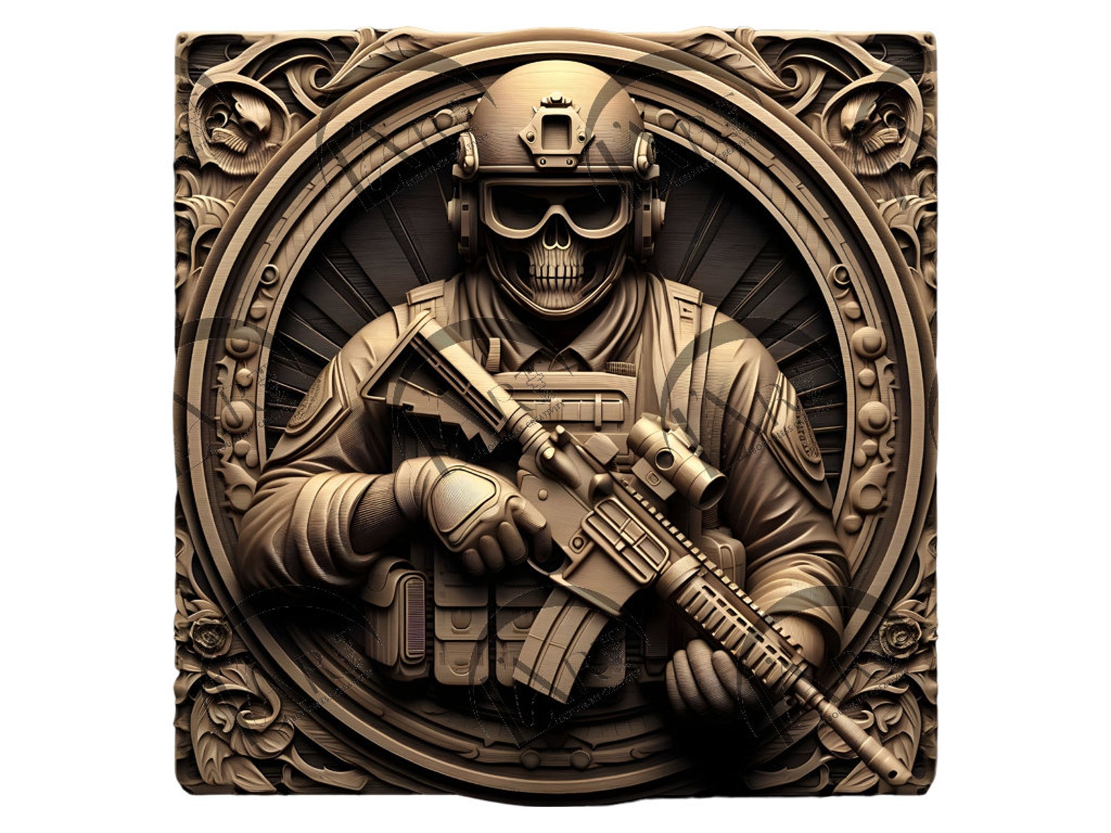 American SWAT Law Enforcement 3D Illusion Laser Engraving Design - USA ...