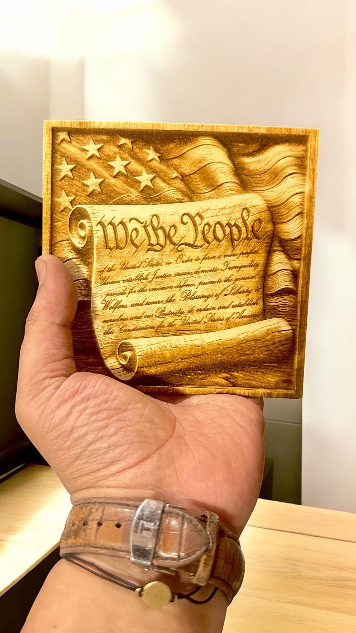 We the People Scroll 3D Illusion Laser Engraving Design | American Patriotic Constitution | July ...